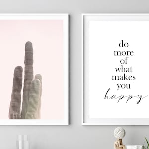 Set of 2, Cactus Print, Quote Wall Art, Desert Cactus Printable Art, Do ...