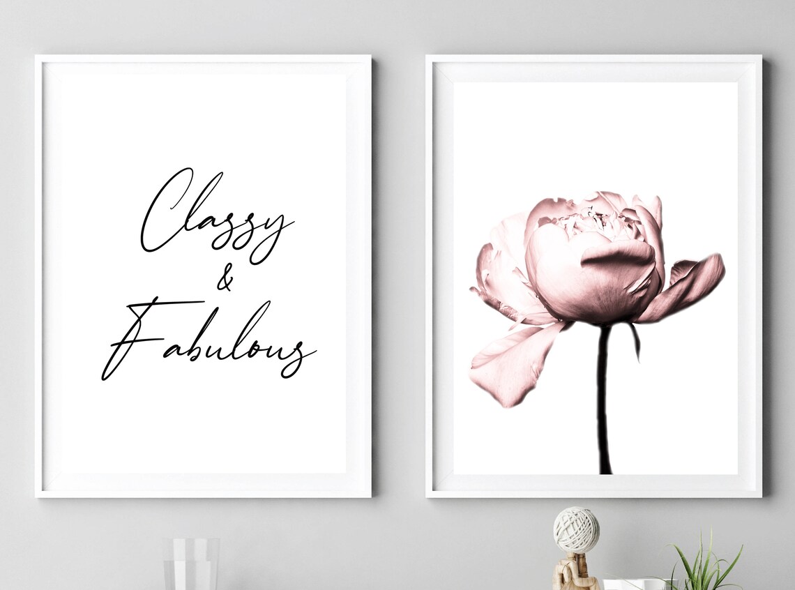 Classy and Fabulous Print Fashion Printable Art Peony Wall - Etsy Canada