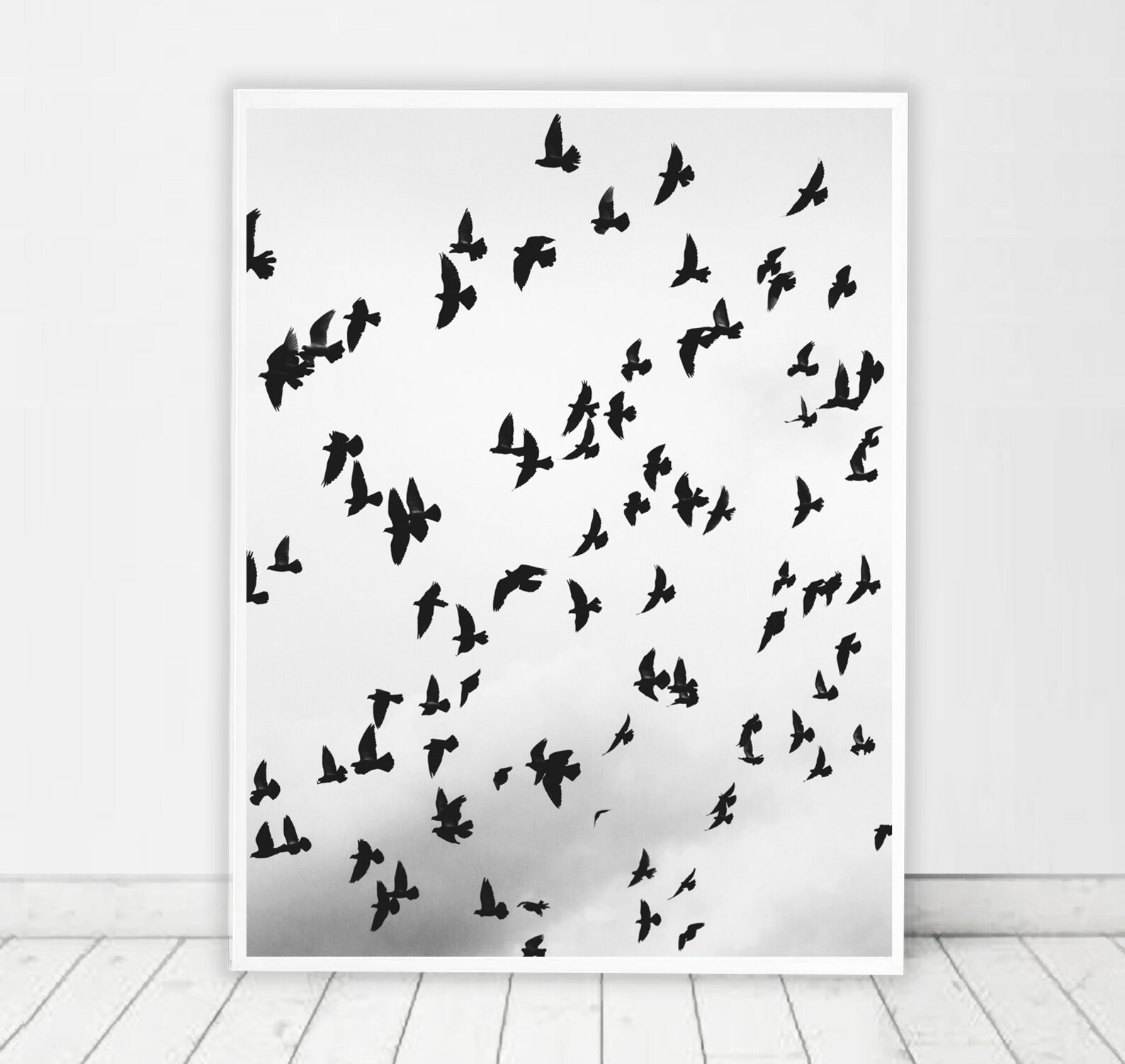Birds Print Birds Abstract Black and White Flying Birds - Etsy Canada