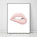 Pink Lips Print Light Pink Wall Art Fashion Poster Girly | Etsy