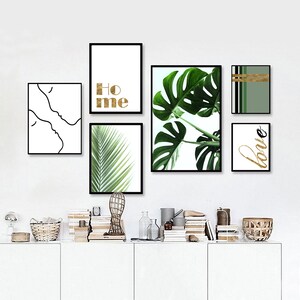 Set of 6 Prints-tropical Wall Art, Monstera Poster, Palm Leaf Decor ...