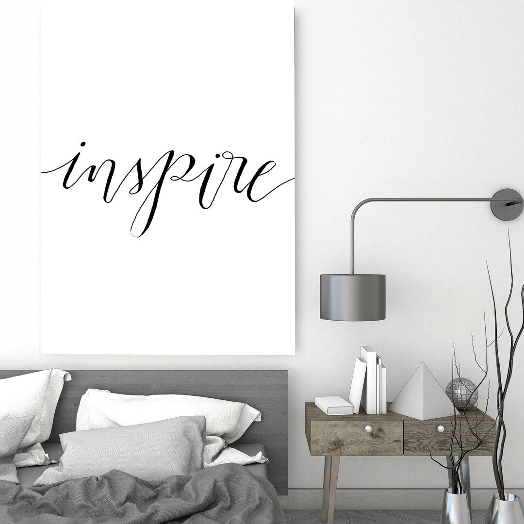 Inspirational Quote Print, Inspire Wall Art, Typography Poster, Quote ...