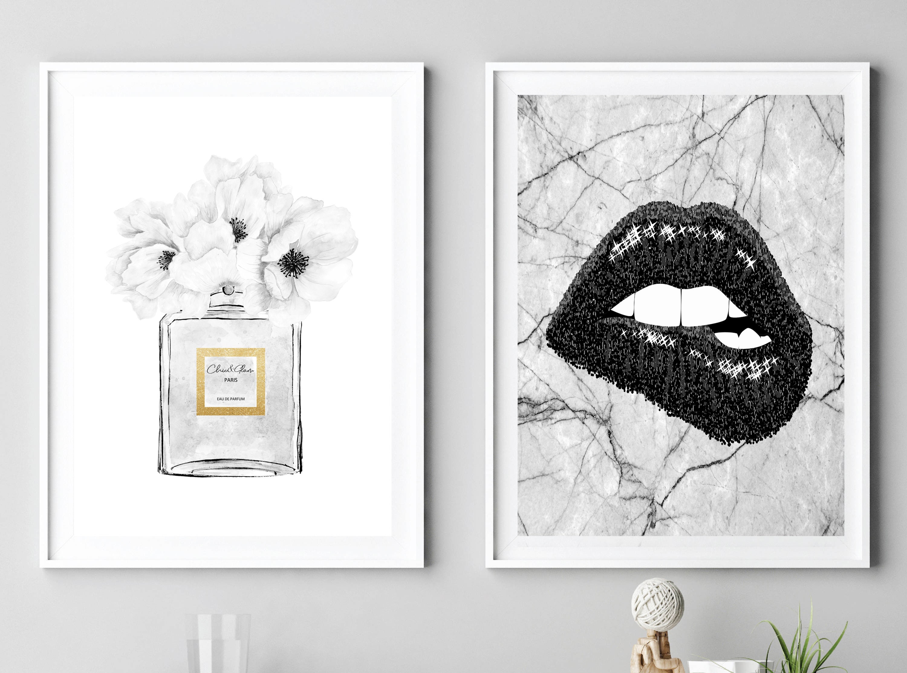 Fashion Wall Art Paris Perfume Print Set of 2 Chic&glam - Etsy