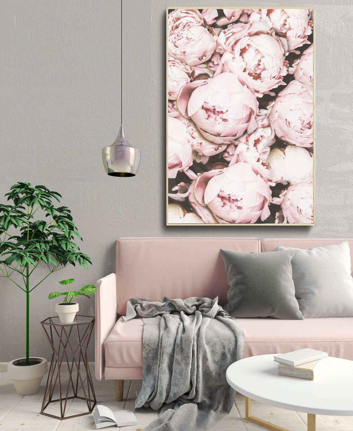 Peonies Print Pink Peony Wall Art Botanical Poster Flowers - Etsy