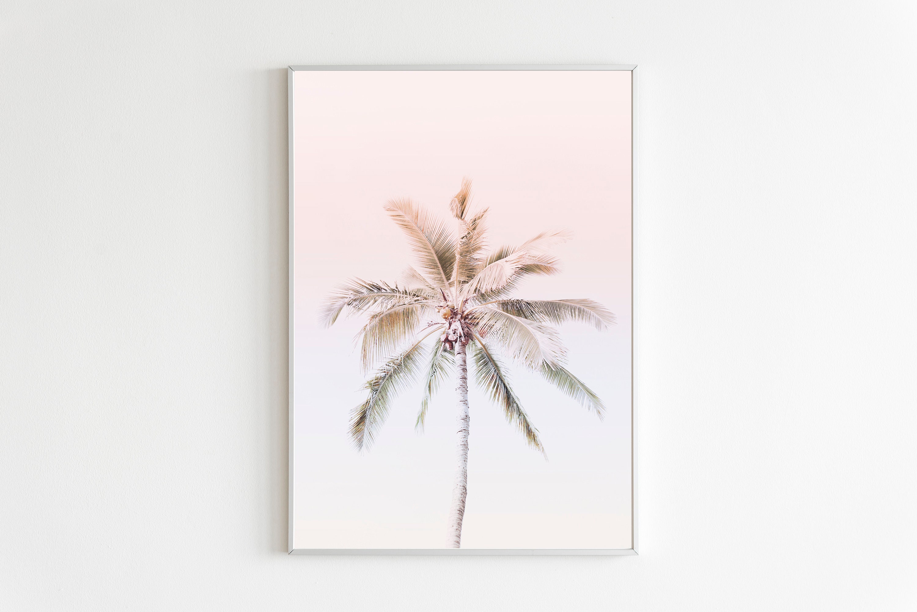 Pink Palm Tree Print Tropical Wall Art Pink Summer Vibes - Etsy