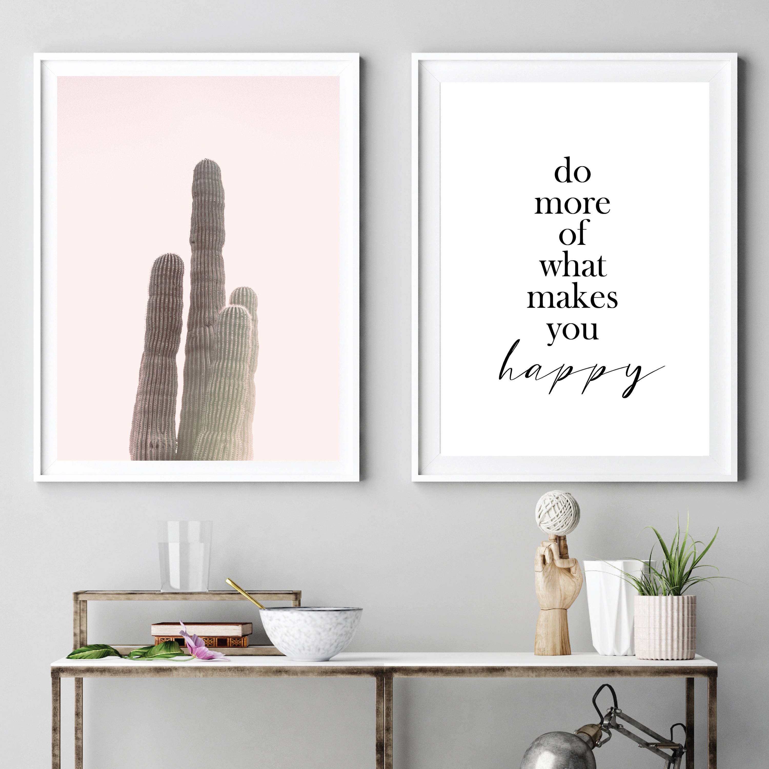 Set of 2 Cactus Print Quote Wall Art Desert Cactus - Etsy Canada