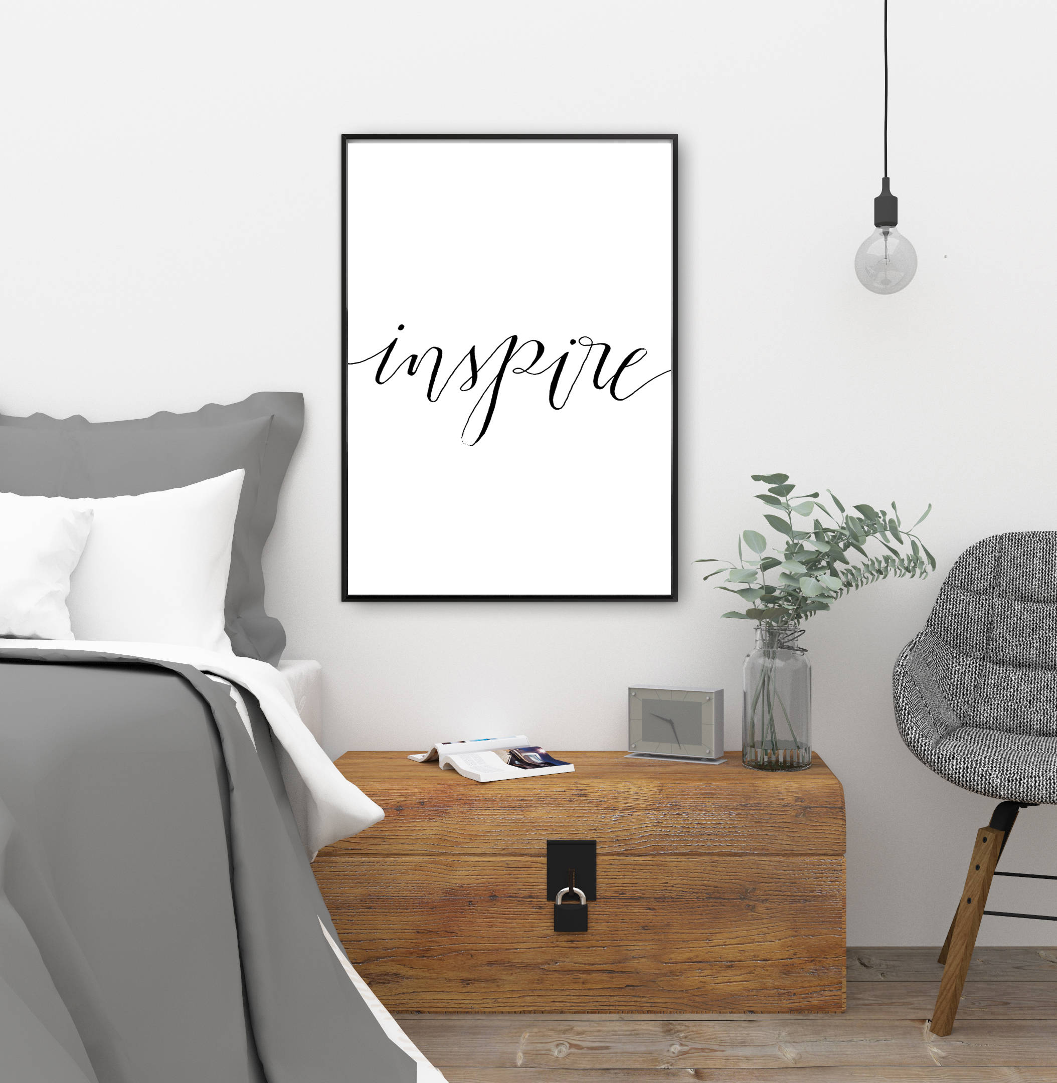 Inspirational Quote Print Inspire Wall Art Typography | Etsy