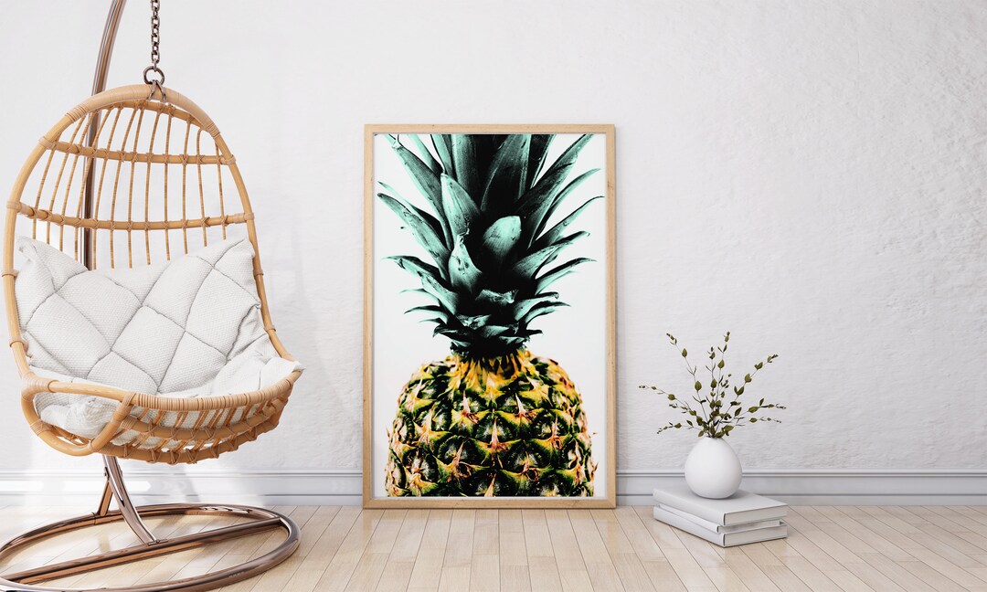 Ananas Druck, Ananas Blätter, Ananas Küchendekor, Grünes Poster, Ananas ...