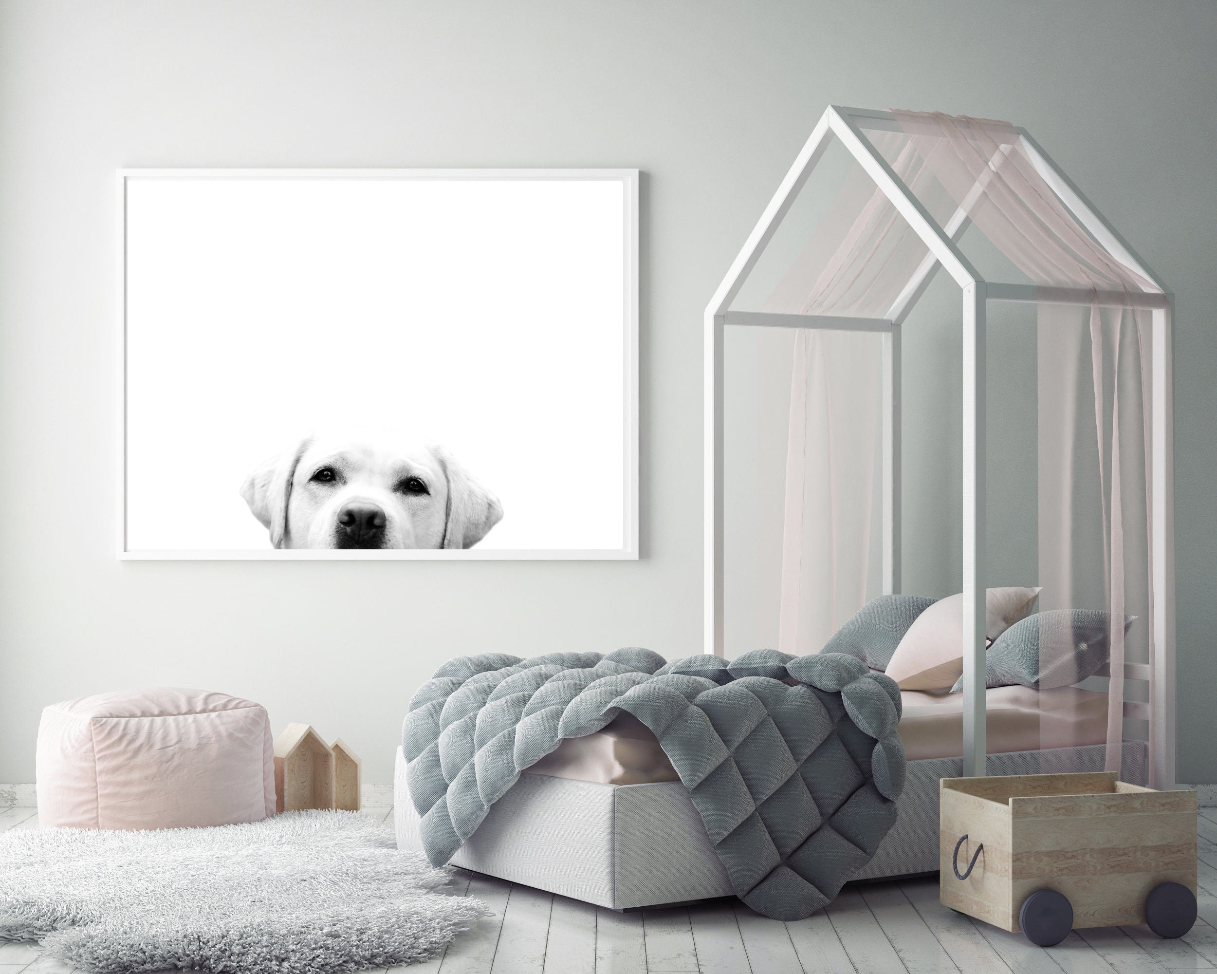 Labrador Print Picaboo Puppy Poster Minimal Wall Decor - Etsy