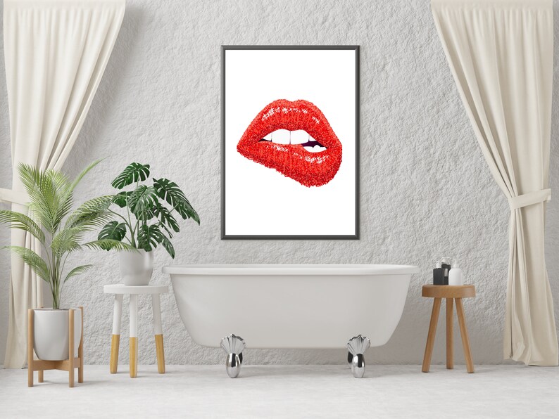 Red Lips Print Fashion Wall Art Sparkle Lips Poster Red - Etsy Canada