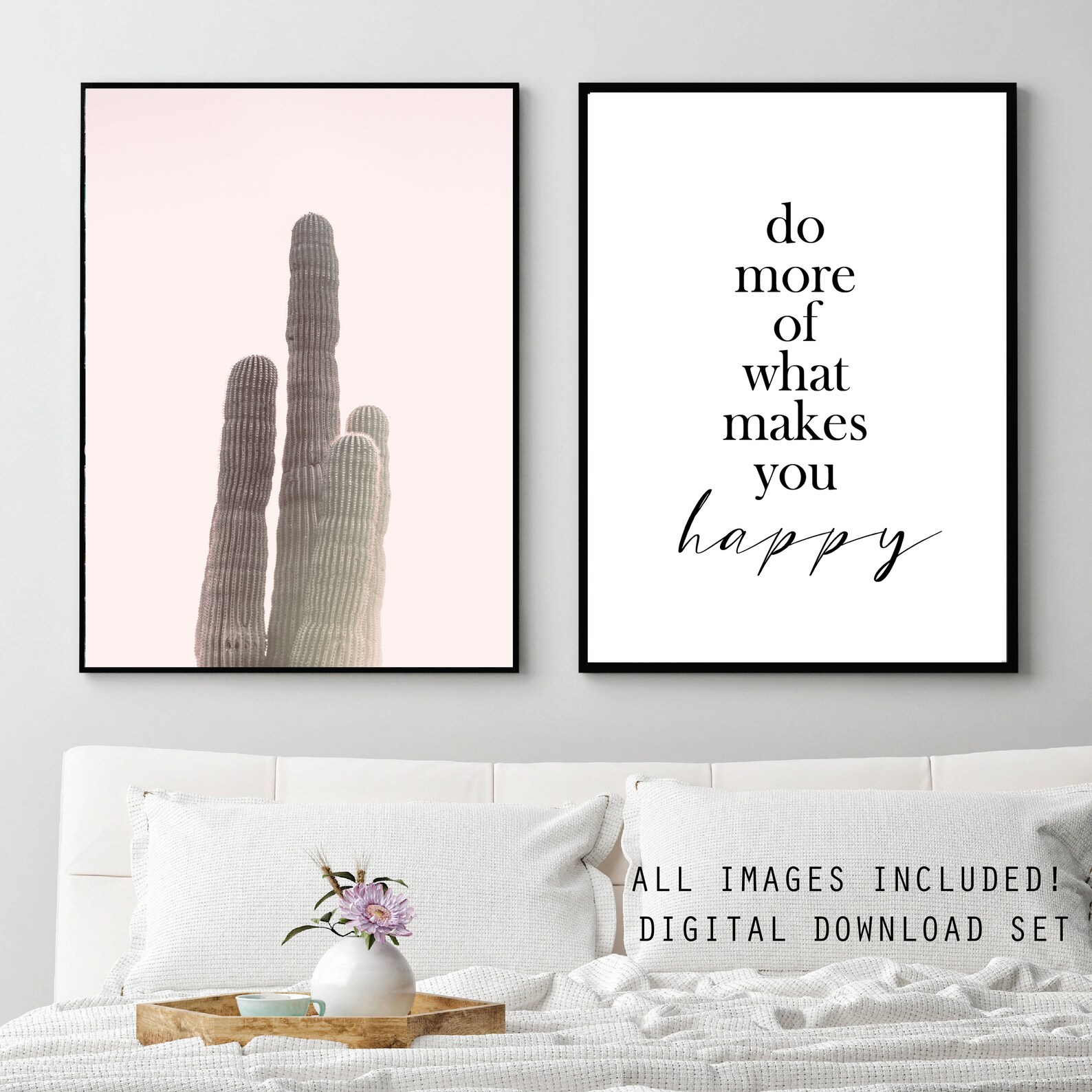 Set of 2 Cactus Print Quote Wall Art Desert Cactus - Etsy Canada