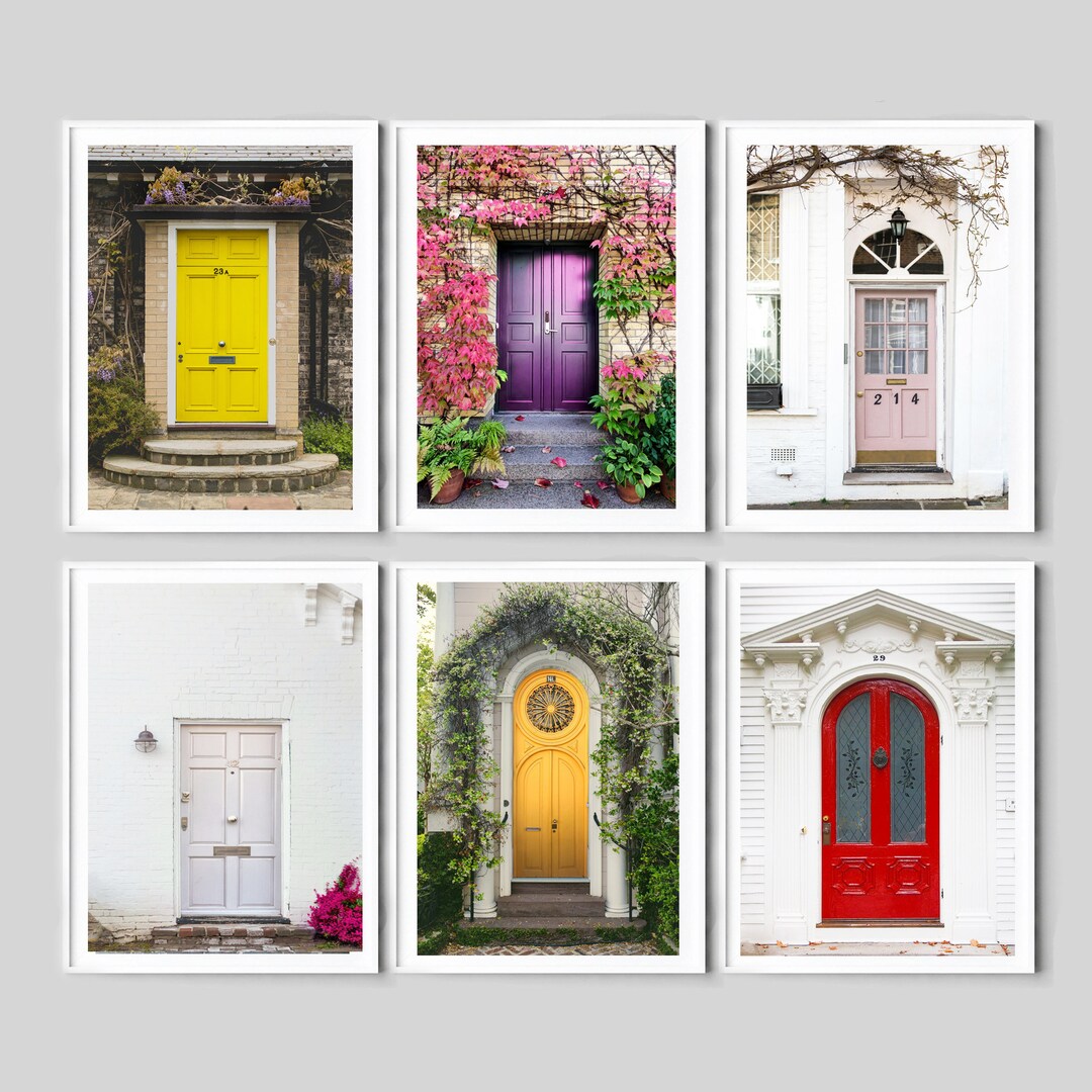 Doors Wall Art, Urban Doors Print, Mediterranean Doors, City Doors Art, Purple Pink Red Fuchsia ...