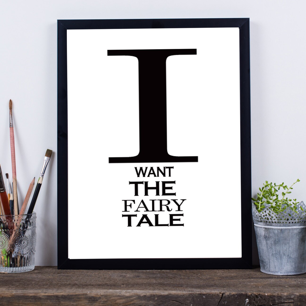 Fairy tale PRINT quote wall art typography digital sign | Etsy
