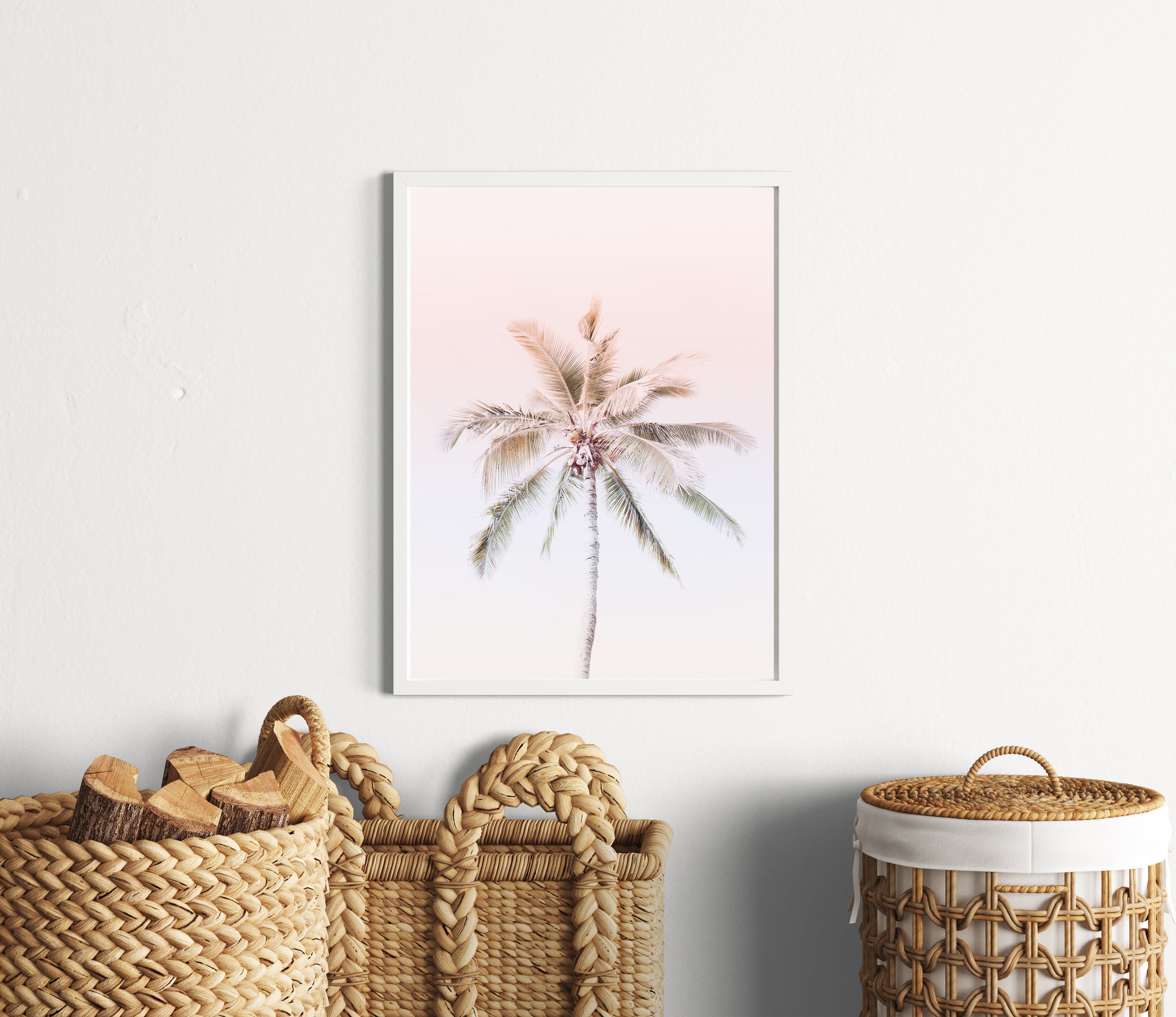 Pink Palm Tree Print Tropical Wall Art Pink Summer Vibes - Etsy