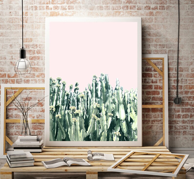 Cactus print succulent wall art plant poster nature | Etsy