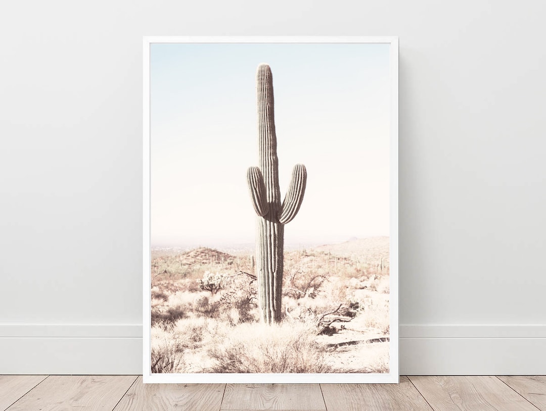 Desert Cactus Print, Large Cactus Wall Art, Aztec Poster, Bohemian ...