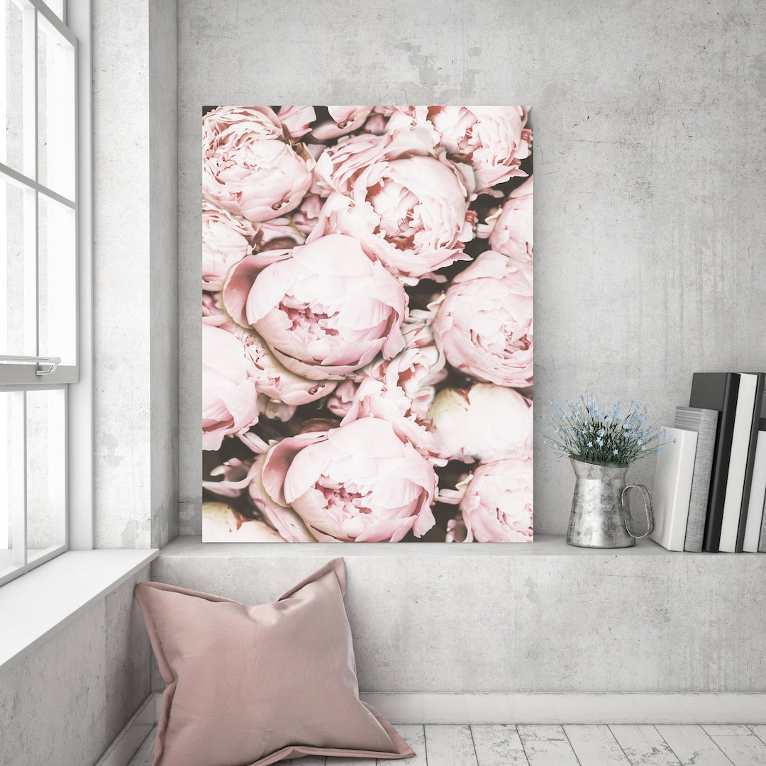 Peonies Print, Pink Peony Wall Art, Botanical Poster, Flowers Printable ...