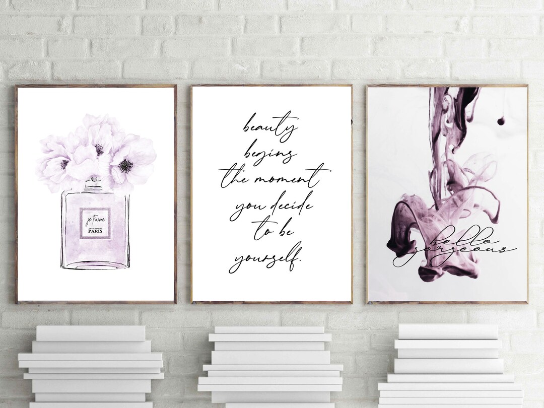 Perfume Print, Purple Peonies Poster, Fashion Prints, Beauty Begins ...