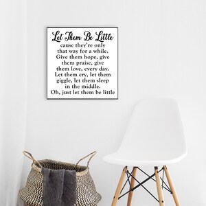 Quote Print, Nursery Wall Art, Printable Typography, Square Sign, Let ...