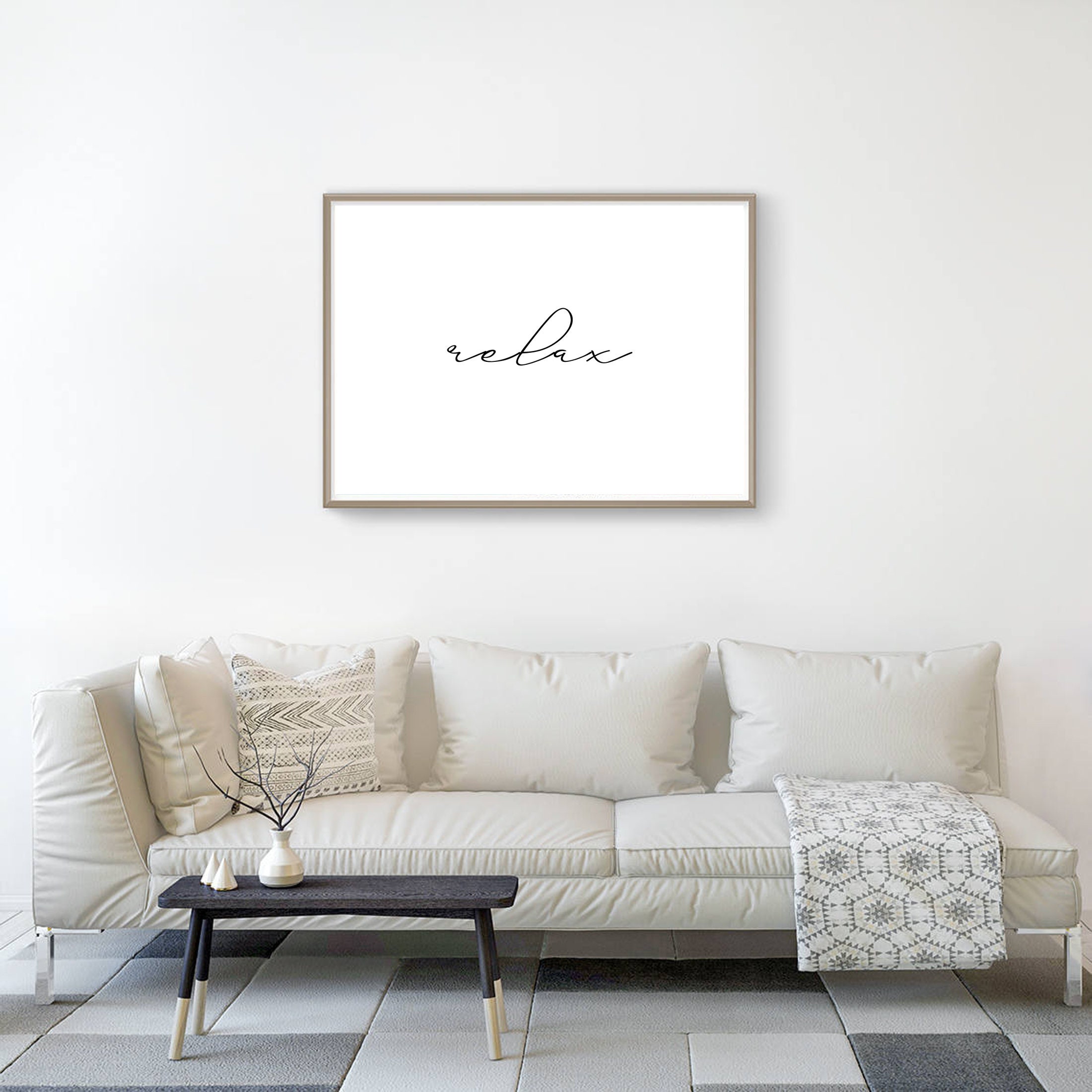 Relax Sign Print Quote Printable Art Relax Poster Minimal - Etsy