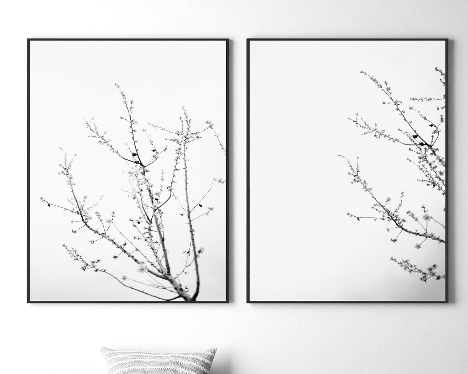 Tree Branches Print Set of Two Wall Art Black and White - Etsy Canada