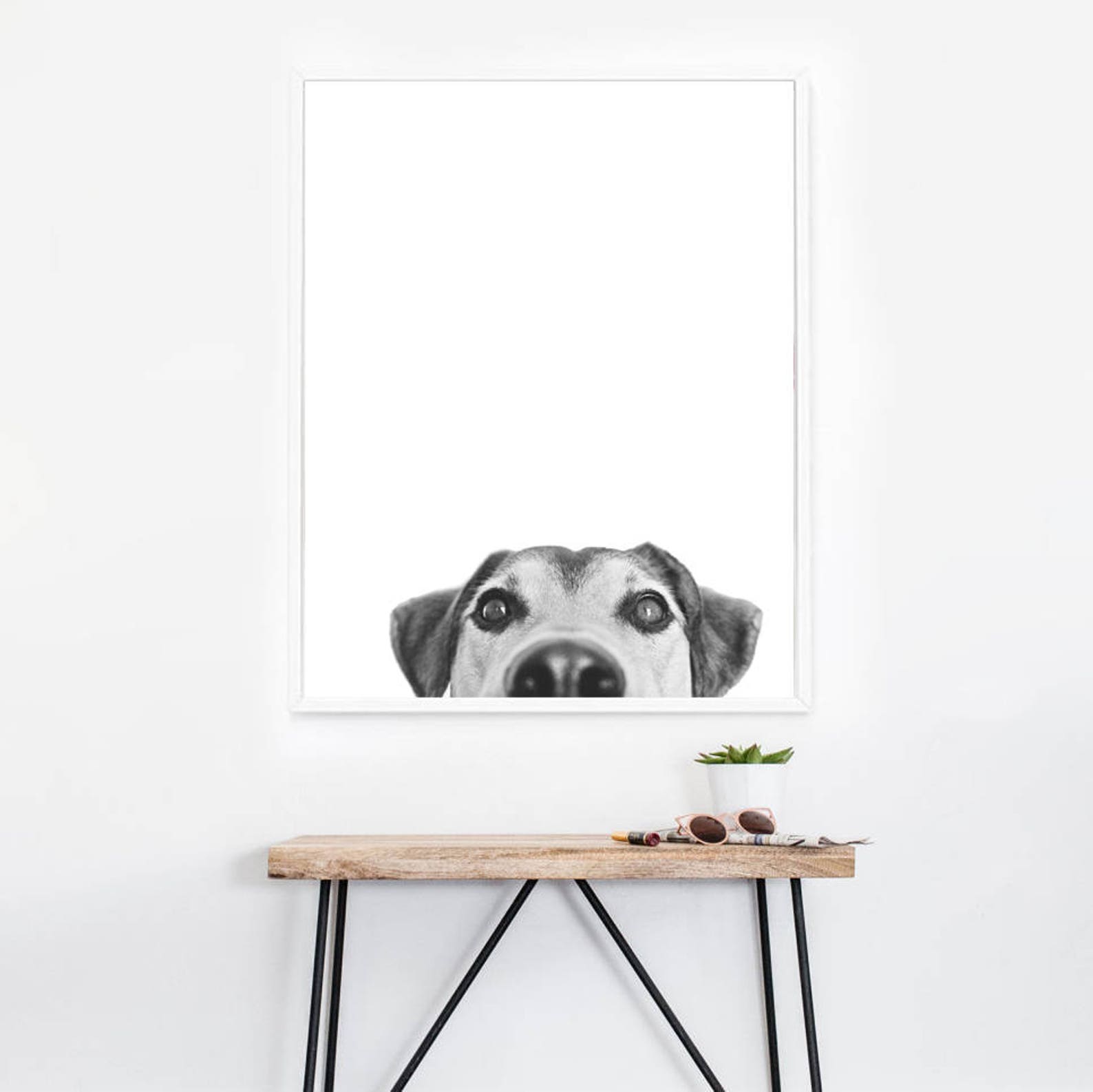Dog Print Dog Wall Art Animal Poster Minimal Wall Decor | Etsy