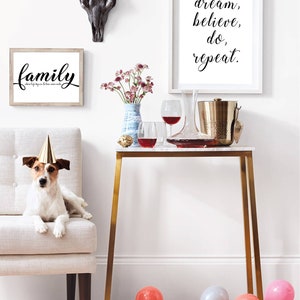 Dream Believe Do Repeat - Quote Print, Inspirational Quote Wall Art ...