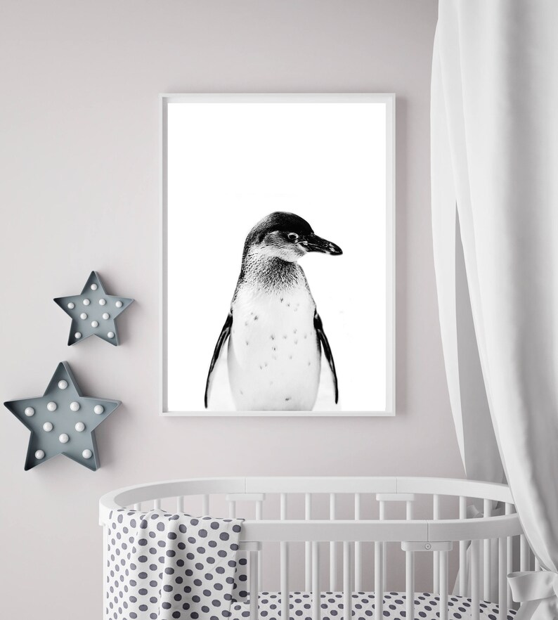 Penguin Print Nursery Wall Art Baby Penguin Poster Black - Etsy Canada