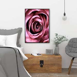 Rose Print, Rose Wall Art, Pink Flower Wall Art, Floral Printable Art ...