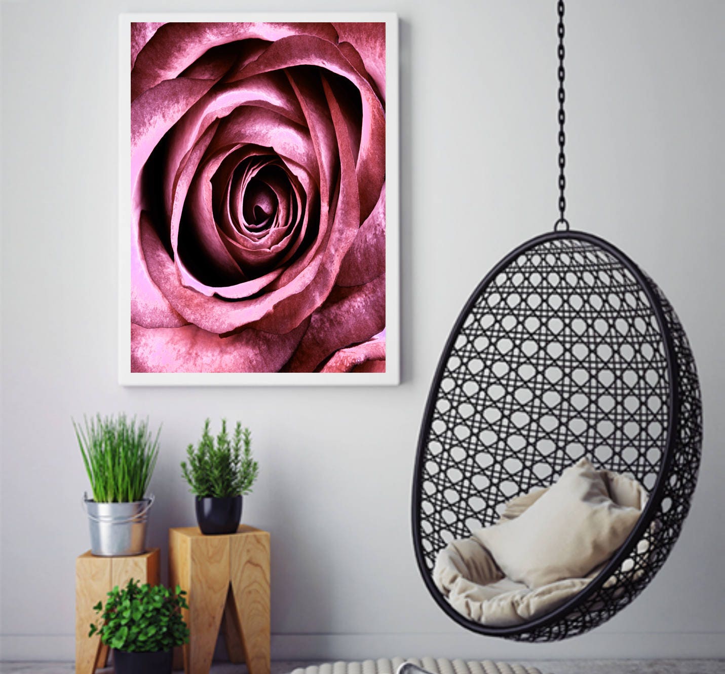 Rose Print Rose Wall Art Pink Flower Wall Art Floral - Etsy