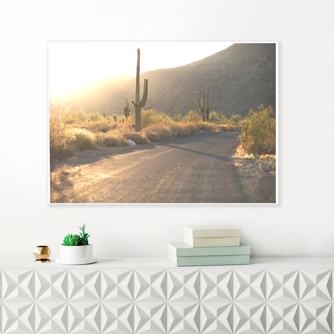 Desert Road Print, Cactus Wall Art, Desert Photography, Cacti Poster ...