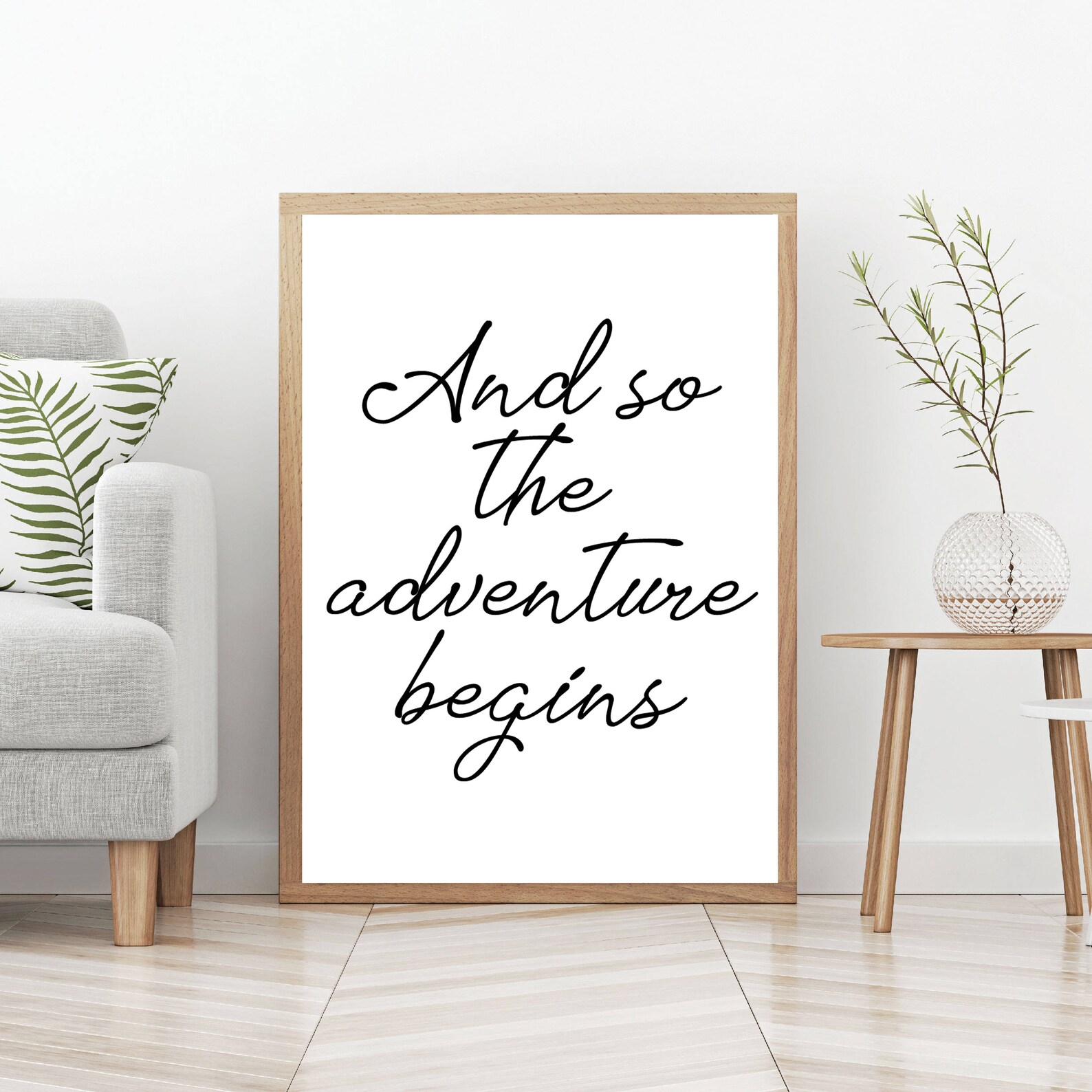 Adventure Print Quote Wall Art and so the Adventure Begins | Etsy