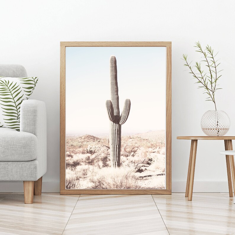 Desert Cactus Print Large Cactus Wall Art Aztec Poster - Etsy