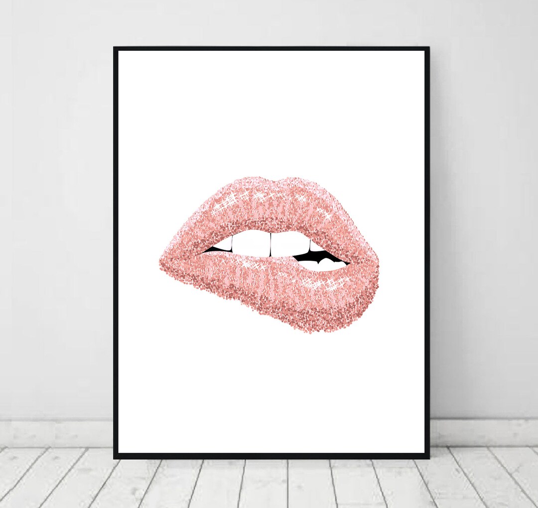 Lips Print, Pink Lips Poster, Light Pink Wall Art, Blush Pink Decor ...