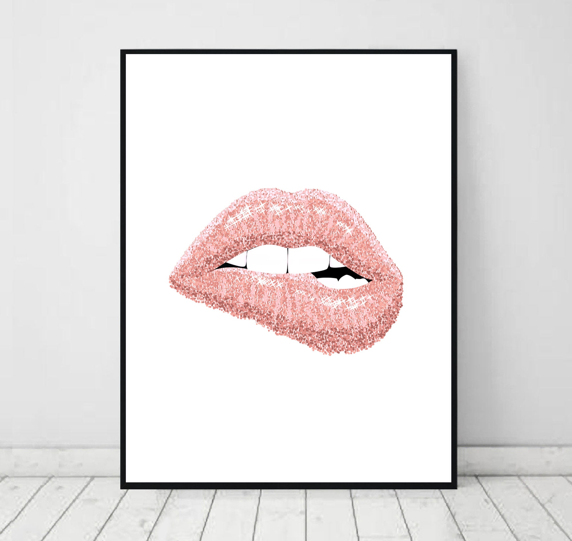 Lips Print Pink Lips Poster Light Pink Wall Art Blush Pink | Etsy