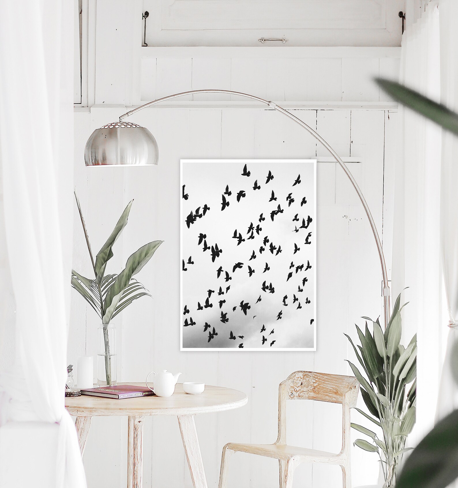 Birds Print Birds Abstract Black and White Flying Birds - Etsy