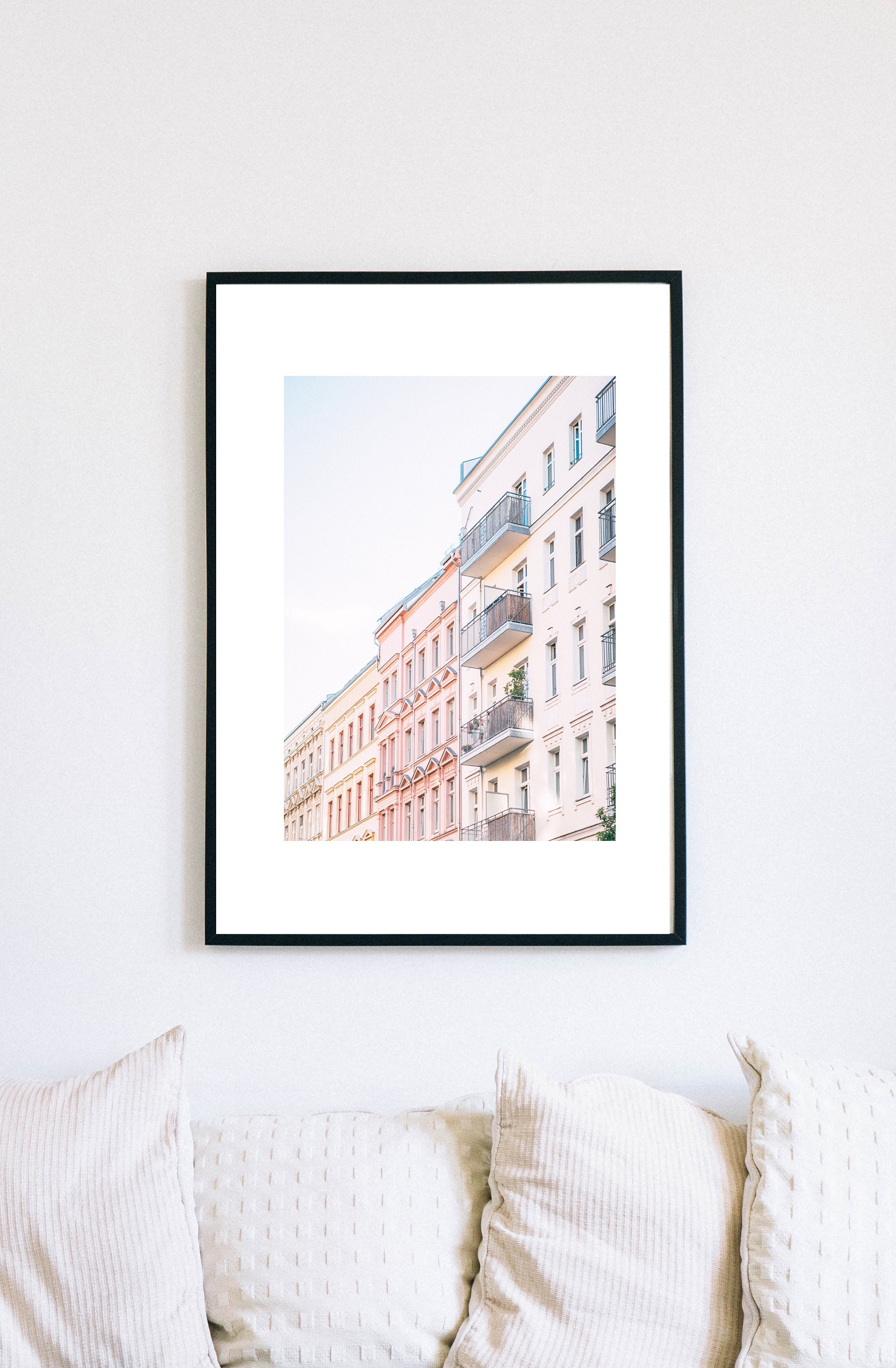 Paris Print Pink Buildings Wall Art Urban Decor | Etsy