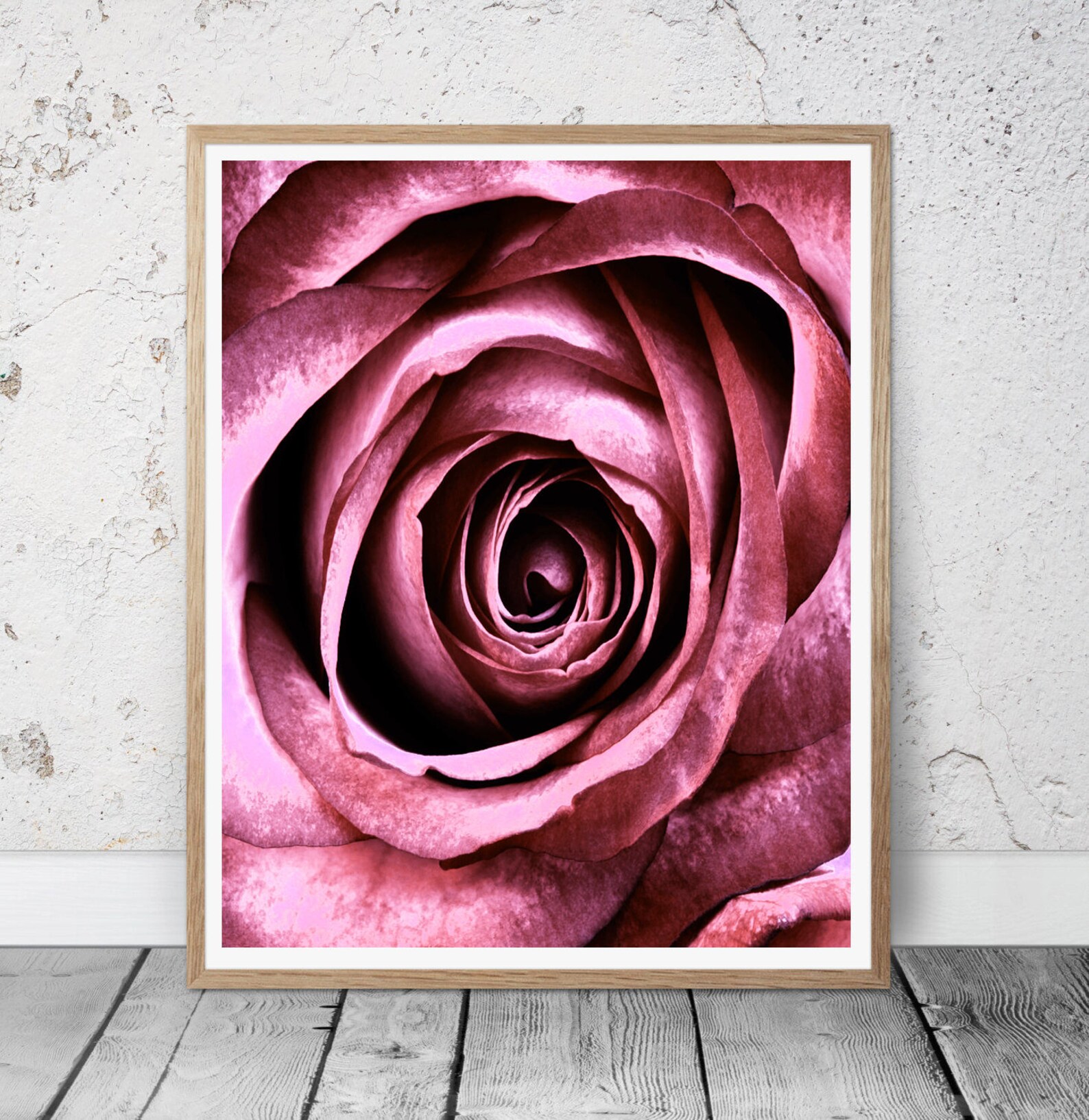 Rose Print Rose Wall Art Pink Flower Wall Art Floral - Etsy