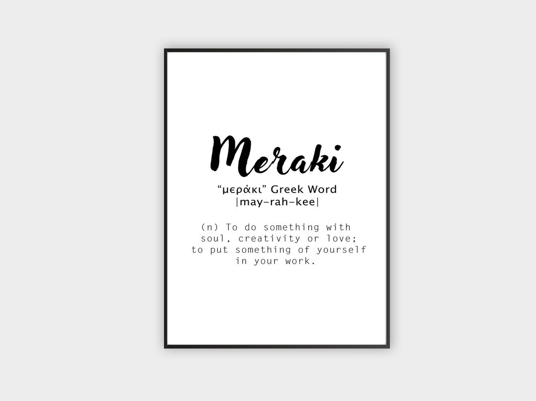 Meraki Print, Meraki Definition, Definition Wall Art, Minimalism ...