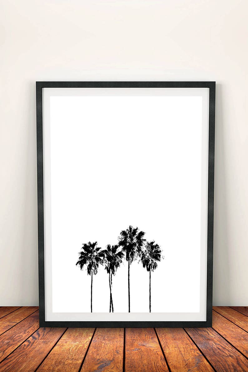 Palm Trees Print Tropical Wall Art Minimal Print Instant Etsy Canada