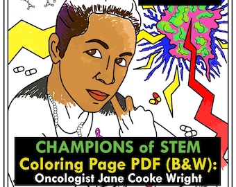 Scientist Coloring Page/poster B&W PDF: Mathematician - Etsy