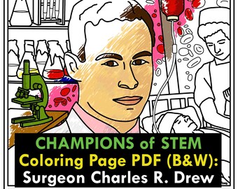 Scientist Coloring Page/poster B&W PDF: Mathematician - Etsy