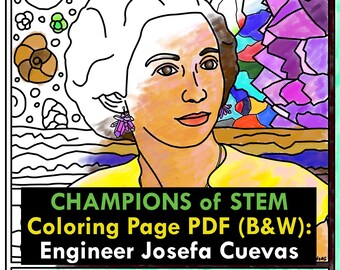 Math Coloring Page/poster B&W PDF: Mathematician Maryam - Etsy