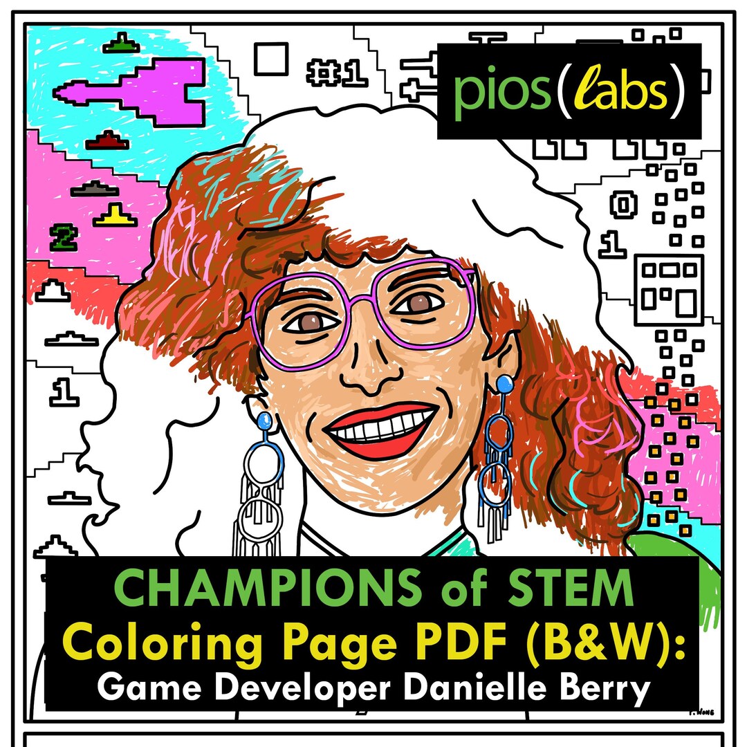 STEM Coloring Page/poster, B&W PDF: Video Game Developer Danielle ...