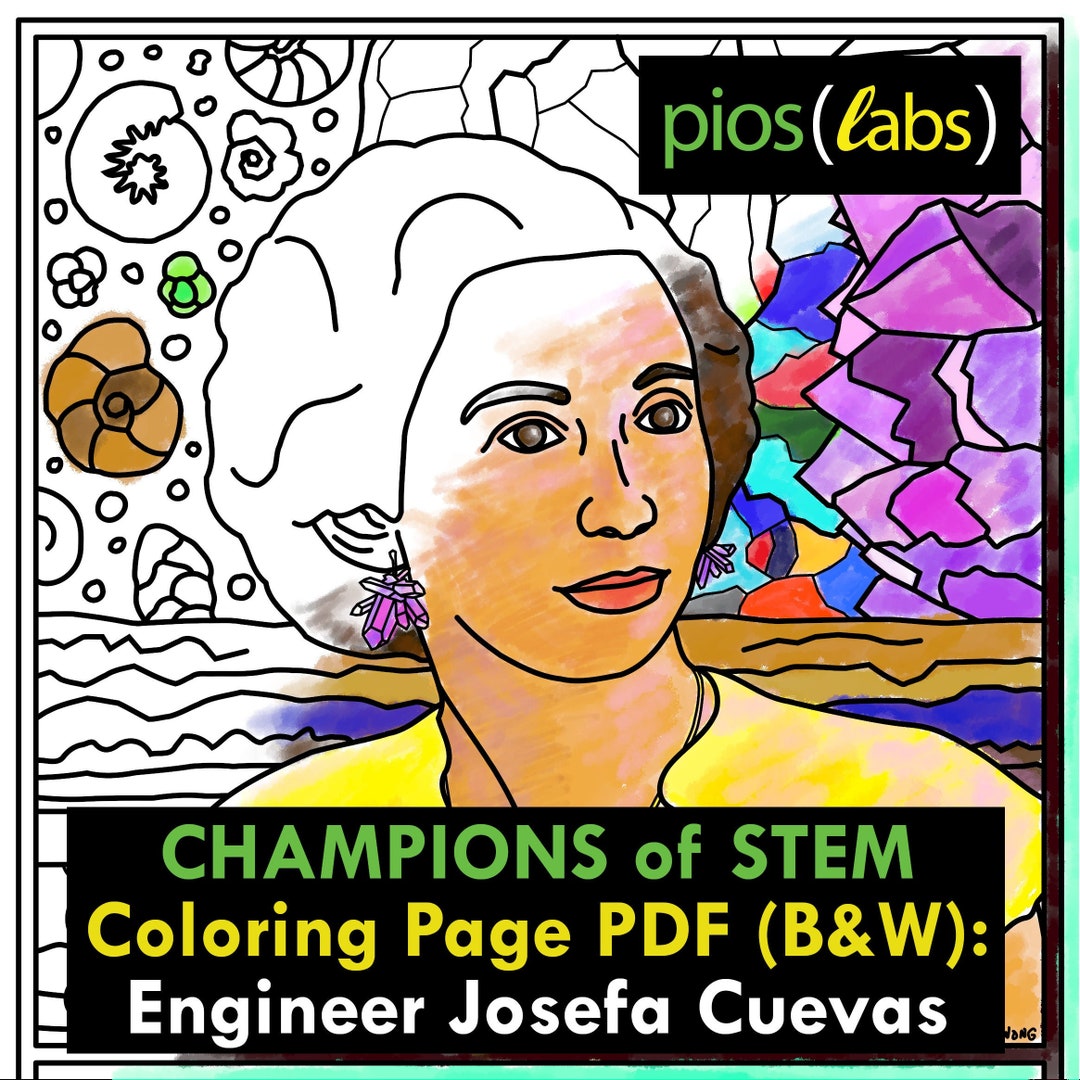 Science Coloring Page/poster, B&W PDF: Geological Engineer Josefa ...