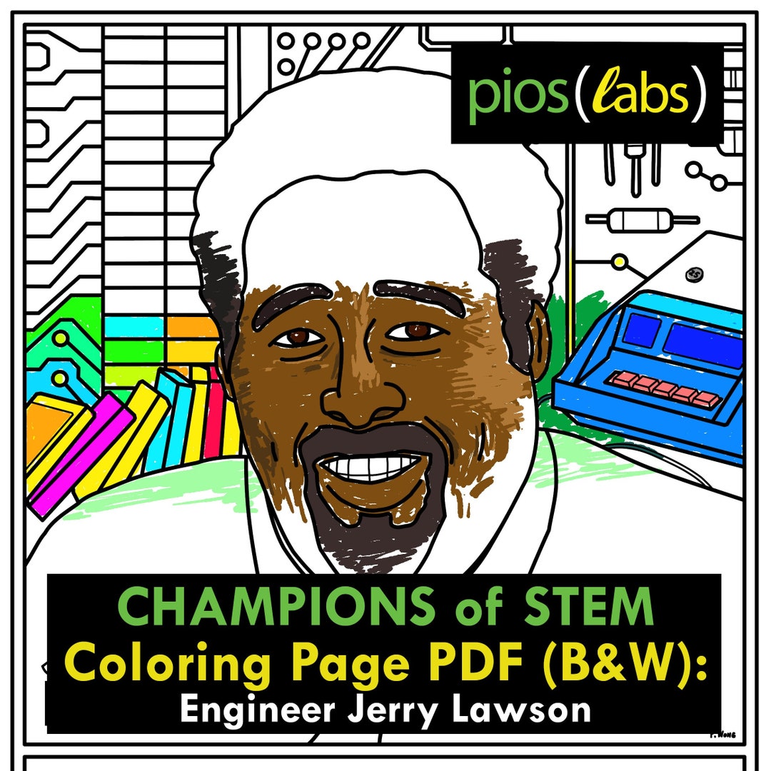 STEM Coloring Page/poster, B&W PDF: Electronics Engineer Jerry Lawson ...