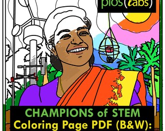 Math Coloring Page/poster B&W PDF: Mathematician Maryam | Etsy