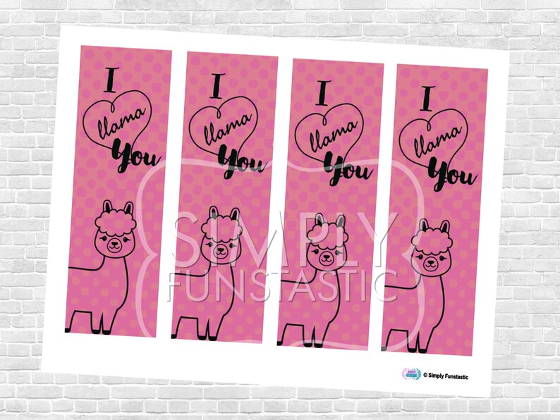 Llama Bookmarks Set of 4 | Llama Printable | 4 Different Designs ...