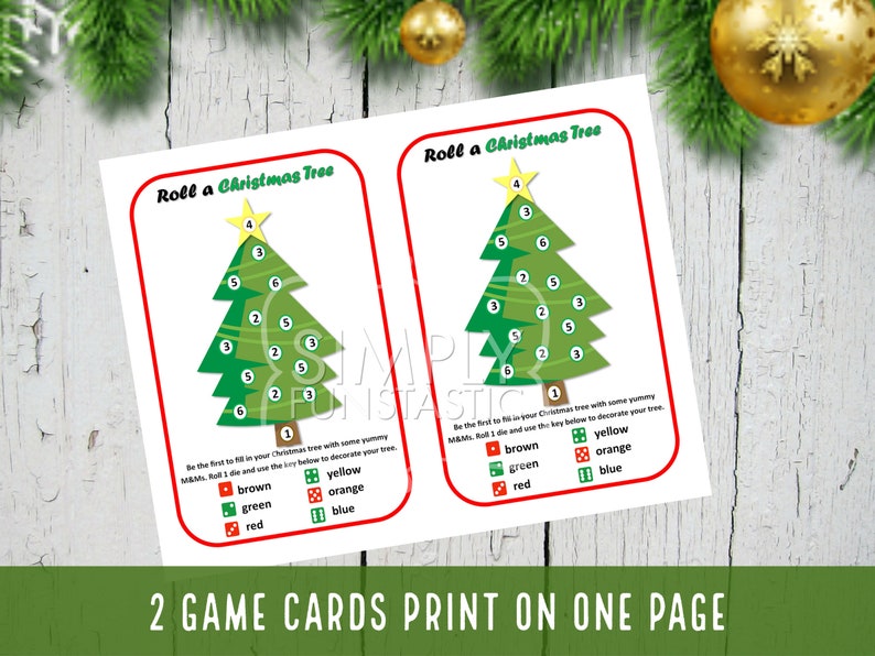 Christmas Kids Table Game, Roll A Tree, Printable Holiday Game, Kids ...