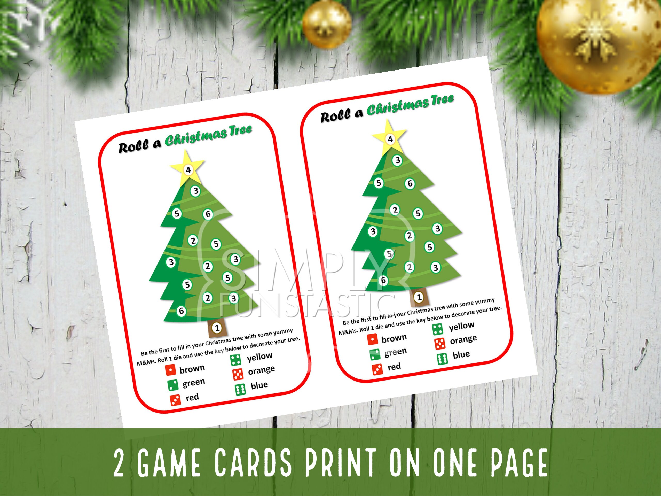 Christmas Kids Table Game, Roll A Tree, Printable Holiday Game, Kids ...